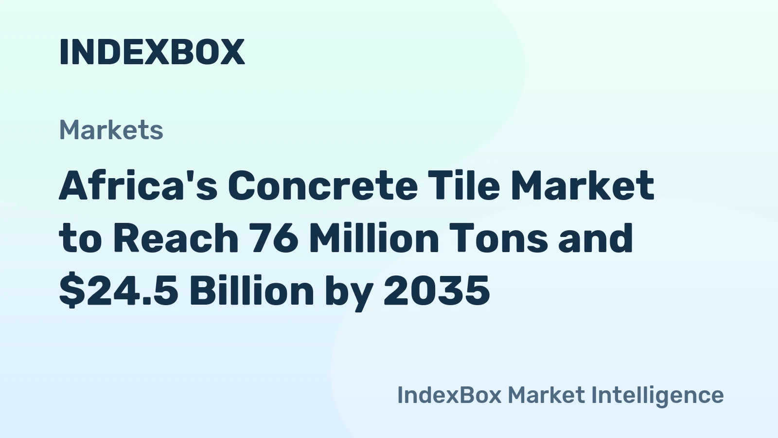 Africa's Concrete Tile Market to Reach 76 Million Tons and $24.5 Billion by 2035