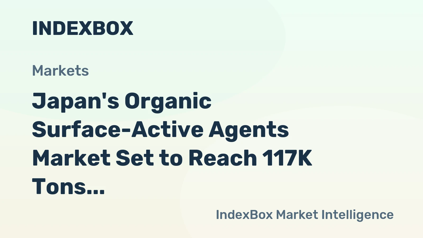 Japan's Organic Surface-Active Agents Market Set to Reach 117K Tons and $970M by 2035