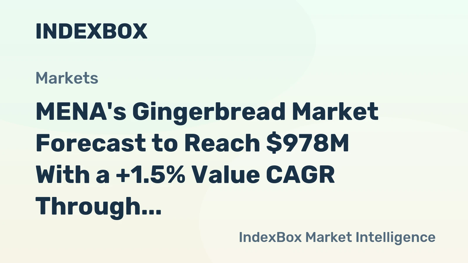 MENA's Gingerbread Market Forecast to Reach $978M With a +1.5% Value CAGR Through 2035