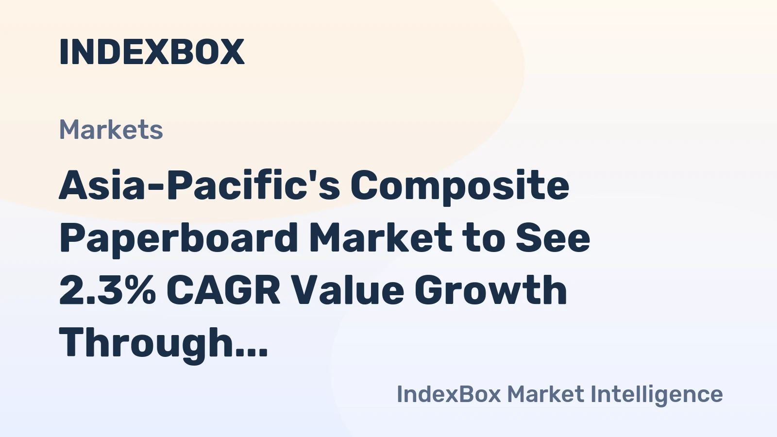 Asia-Pacific's Composite Paperboard Market to See 2.3% CAGR Value Growth Through 2035