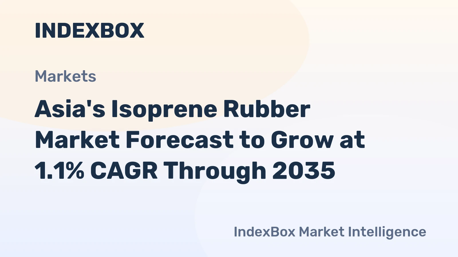 Asia's Isoprene Rubber Market Forecast to Grow at 1.1% CAGR Through 2035
