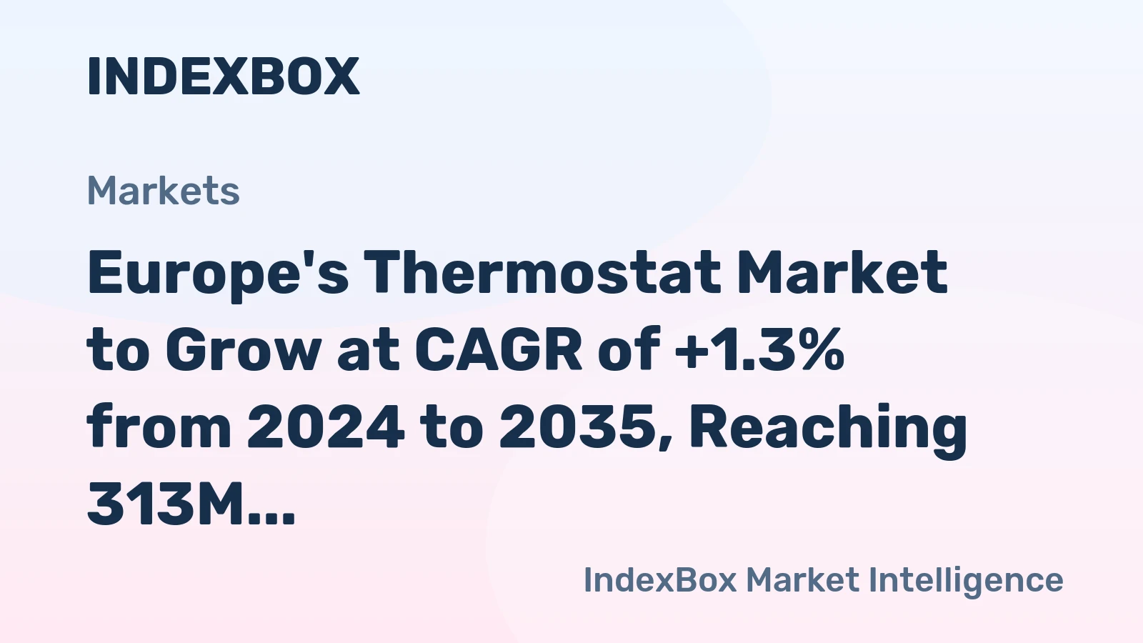 Europe's Thermostat Market to Grow at CAGR of +1.3% from 2024 to 2035, Reaching 313M Units