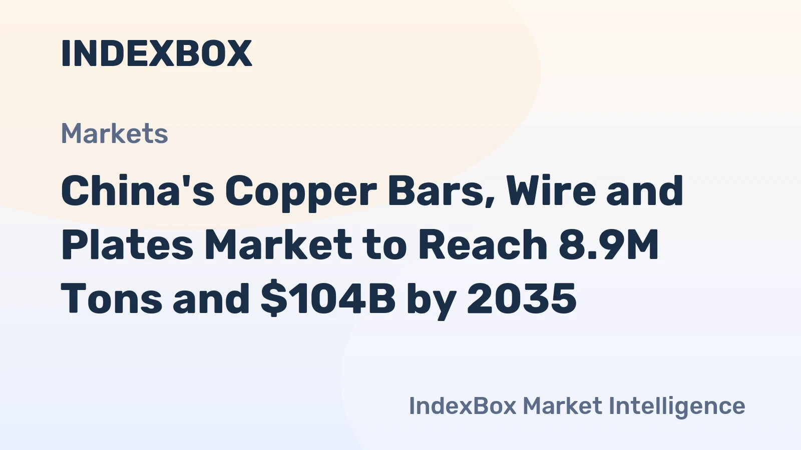 China's Copper Bars, Wire and Plates Market to Reach 8.9M Tons and $104B by 2035
