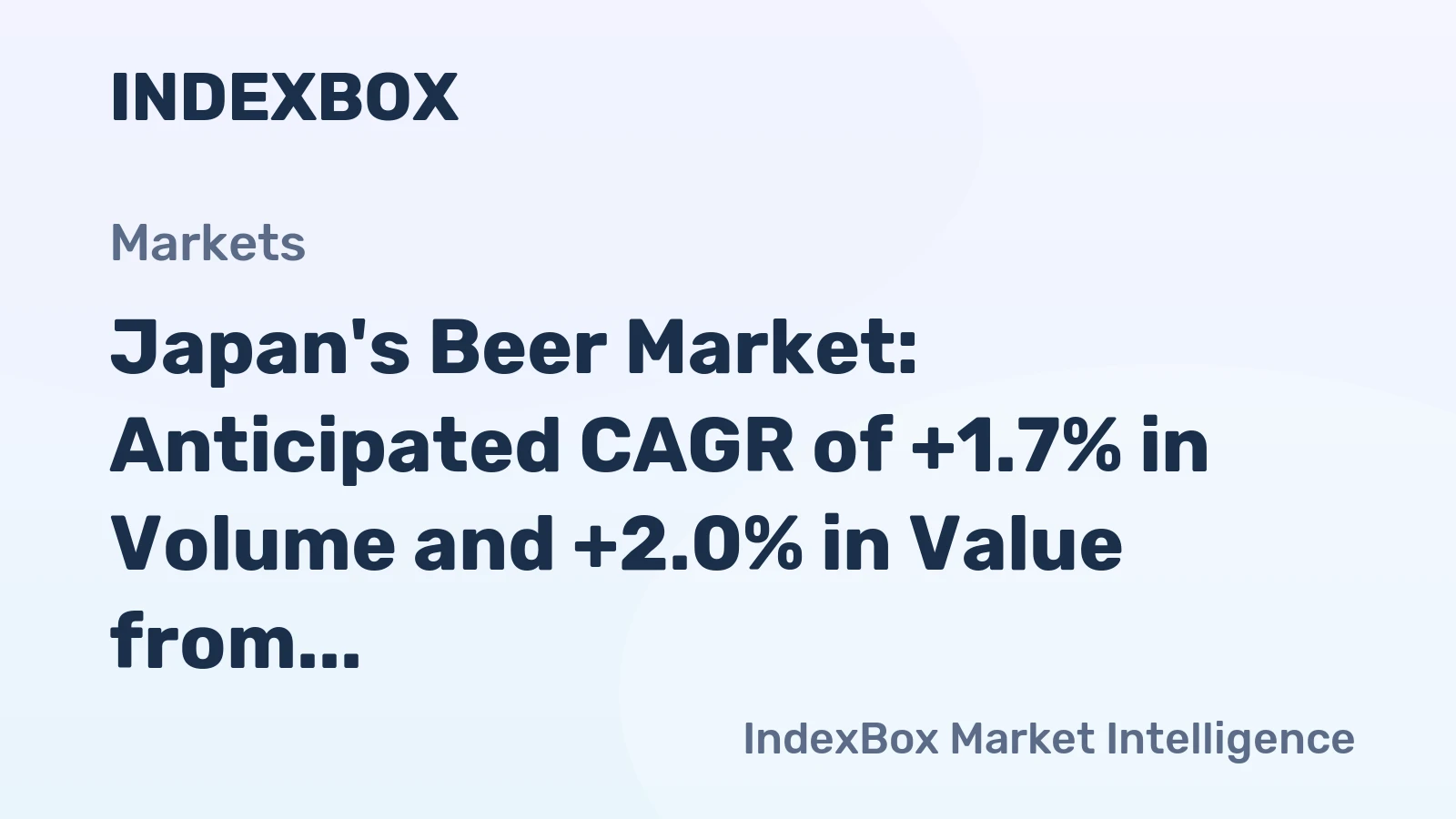 Japan's Beer Market: Anticipated CAGR of +1.7% in Volume and +2.0% in Value from 2024 to 2035