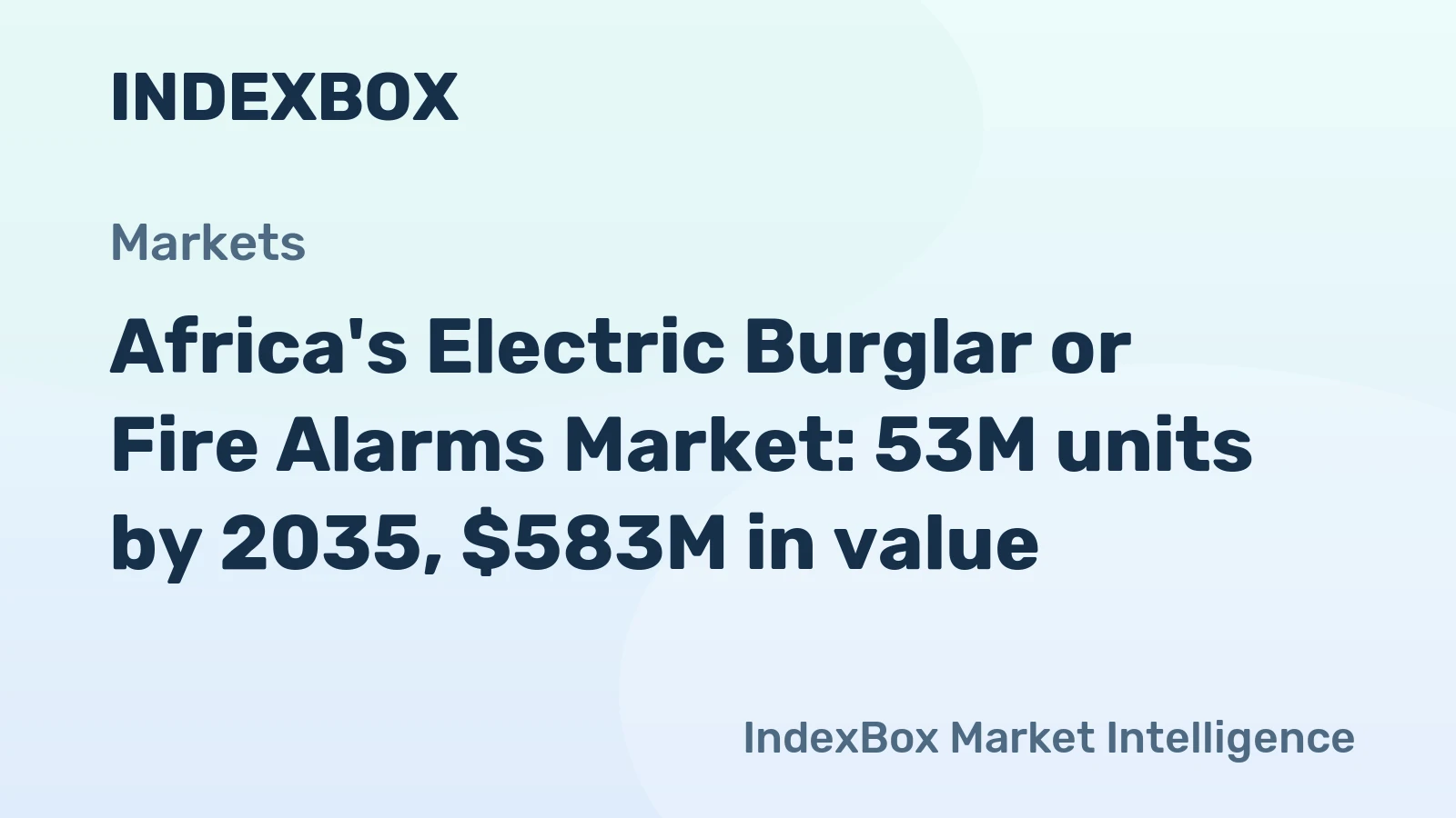 Africa's Electric Burglar or Fire Alarms Market: 53M units by 2035, $583M in value