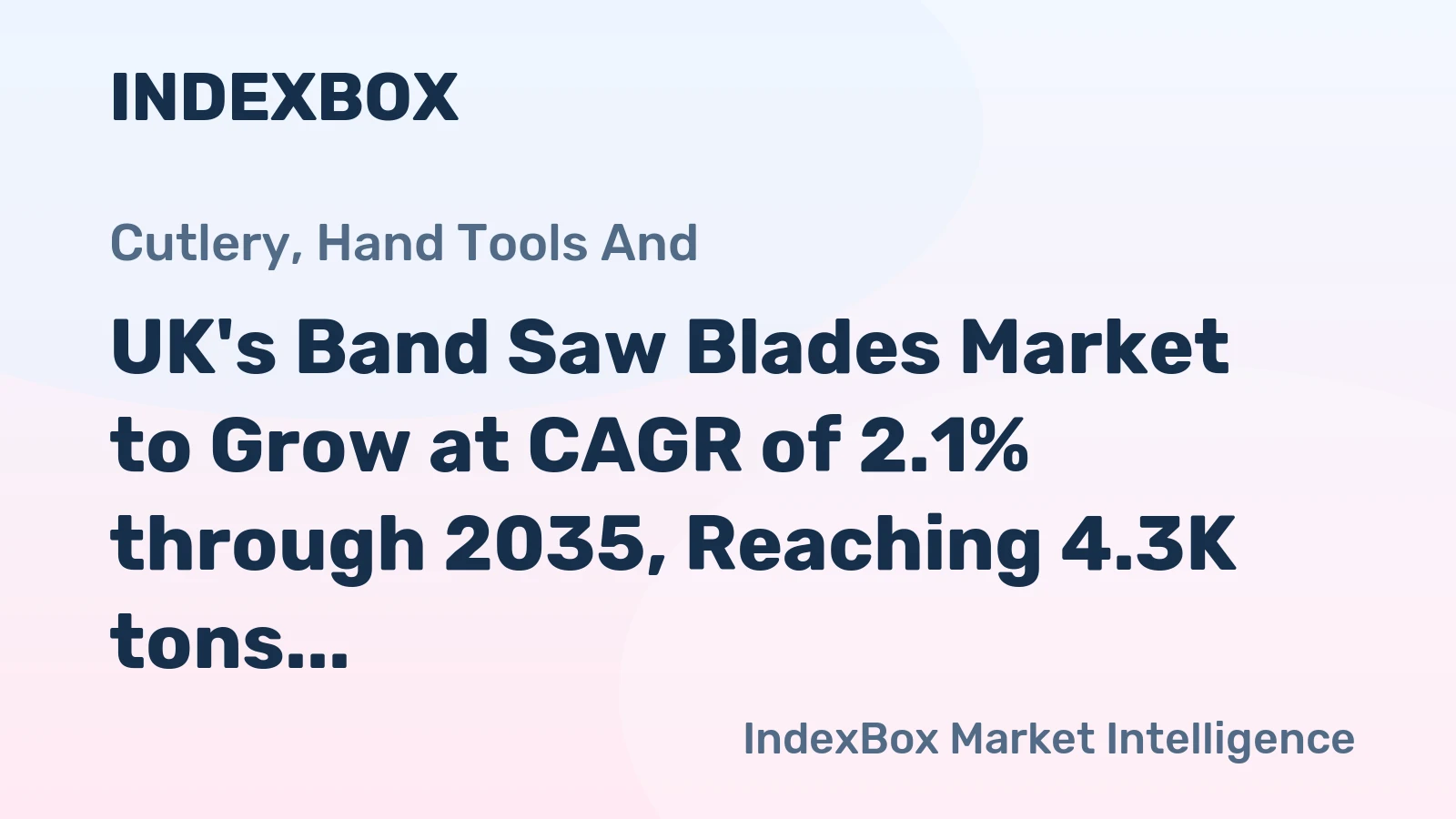 UK's Band Saw Blades Market to Grow at CAGR of 2.1% through 2035, Reaching 4.3K tons