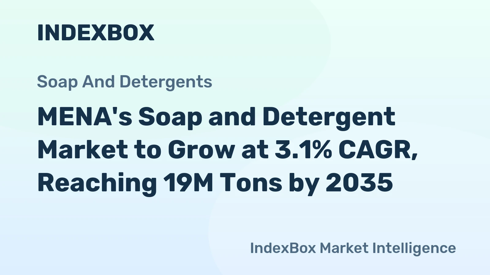 MENA's Soap and Detergent Market to Grow at 3.1% CAGR, Reaching 19M Tons by 2035