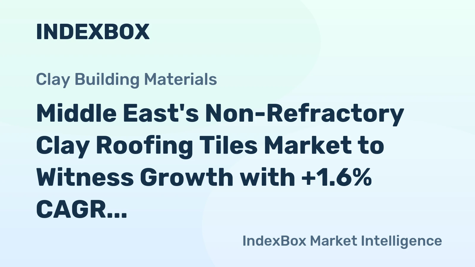 Middle East's Non-Refractory Clay Roofing Tiles Market to Witness Growth with +1.6% CAGR, Reaching 1.1B Units by 2035