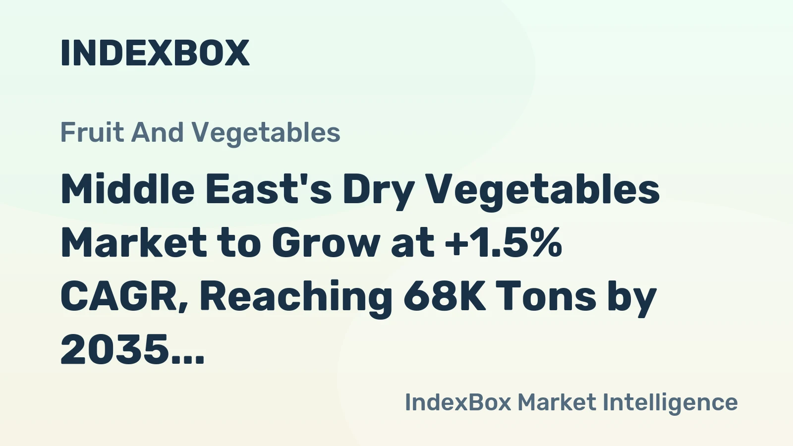 Middle East's Dry Vegetables Market to Grow at +1.5% CAGR, Reaching 68K Tons by 2035