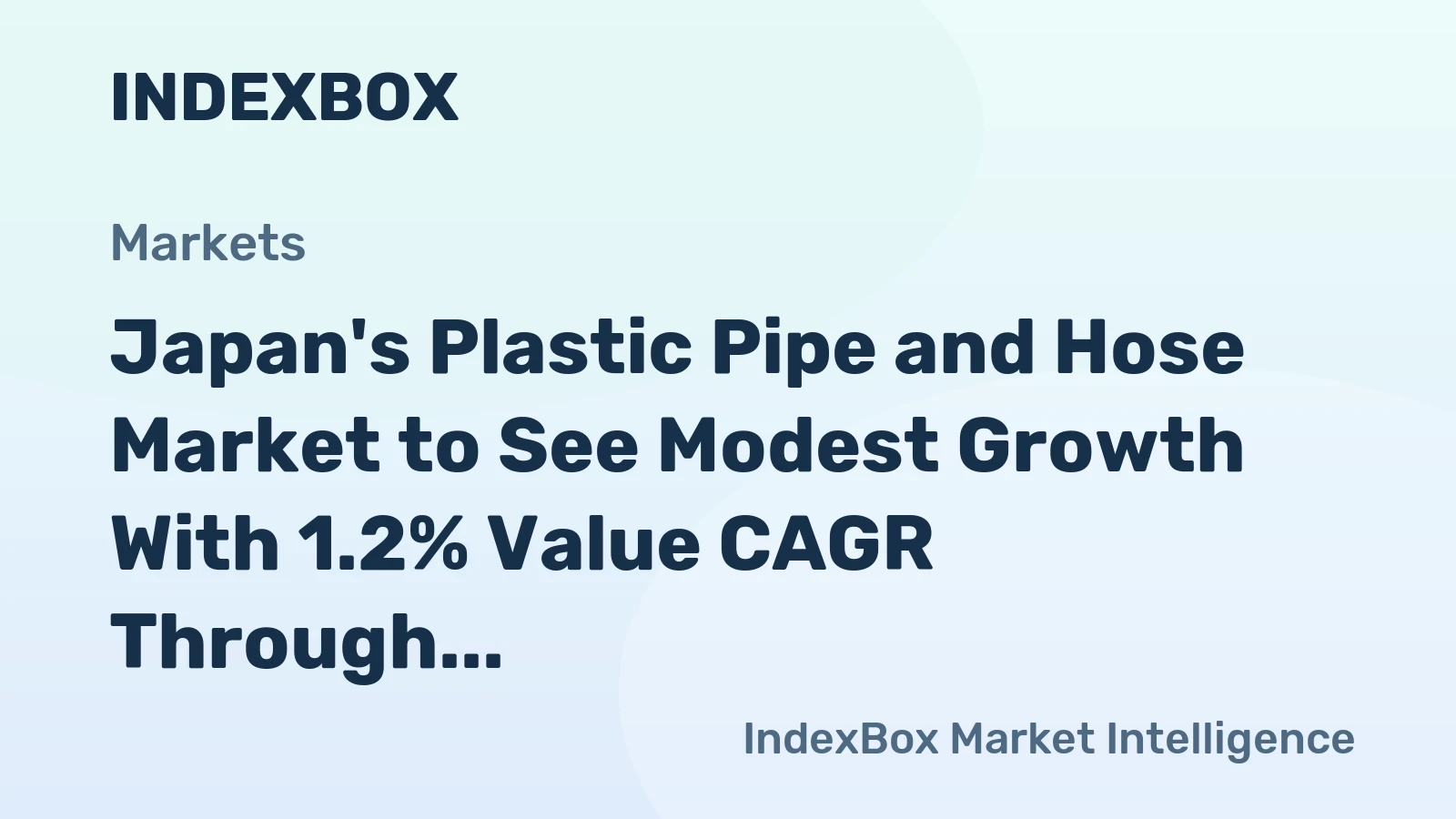 Japan's Plastic Pipe and Hose Market to See Modest Growth With 1.2% Value CAGR Through 2035