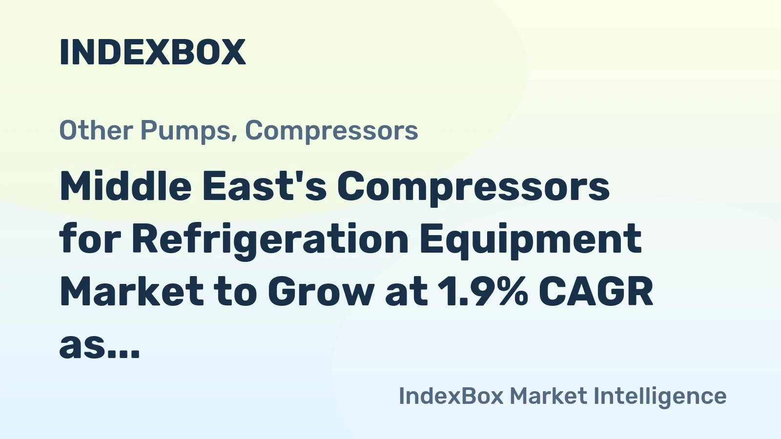 Middle East's Compressors for Refrigeration Equipment Market to Grow at 1.9% CAGR as Demand Rises