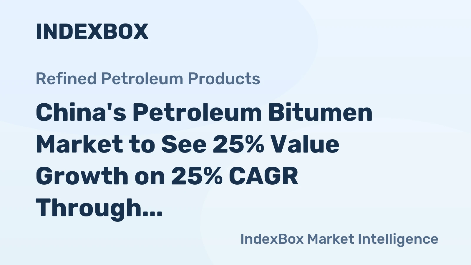 China's Petroleum Bitumen Market to See 25% Value Growth on 25% CAGR Through 2035