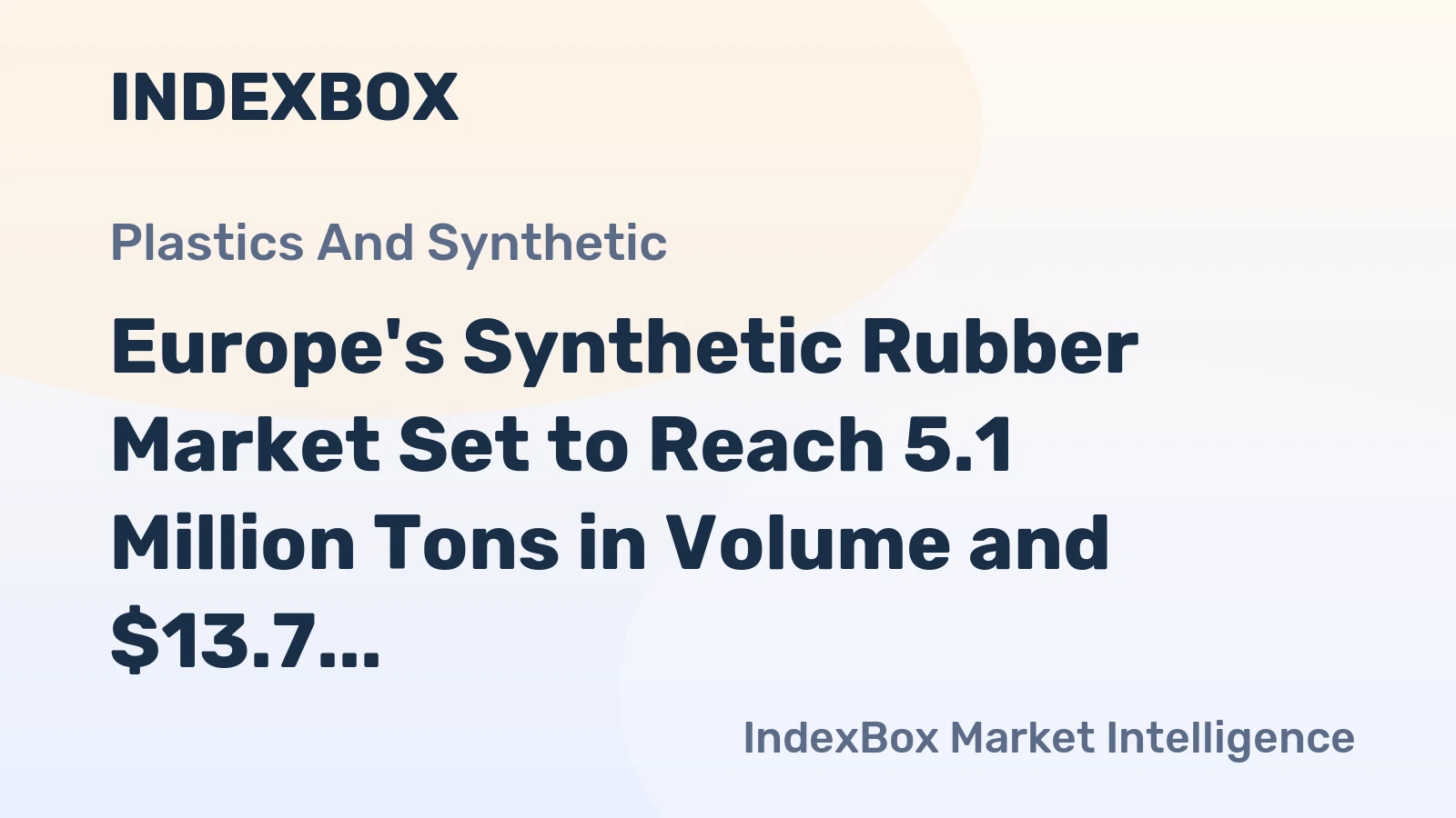 Europe's Synthetic Rubber Market Set to Reach 5.1 Million Tons in Volume and $13.7 Billion in Value by 2035