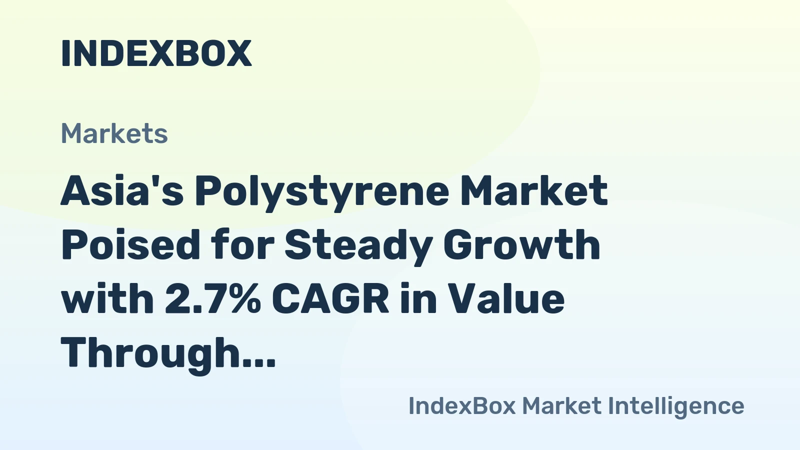 Asia's Polystyrene Market Poised for Steady Growth with 2.7% CAGR in Value Through 2035