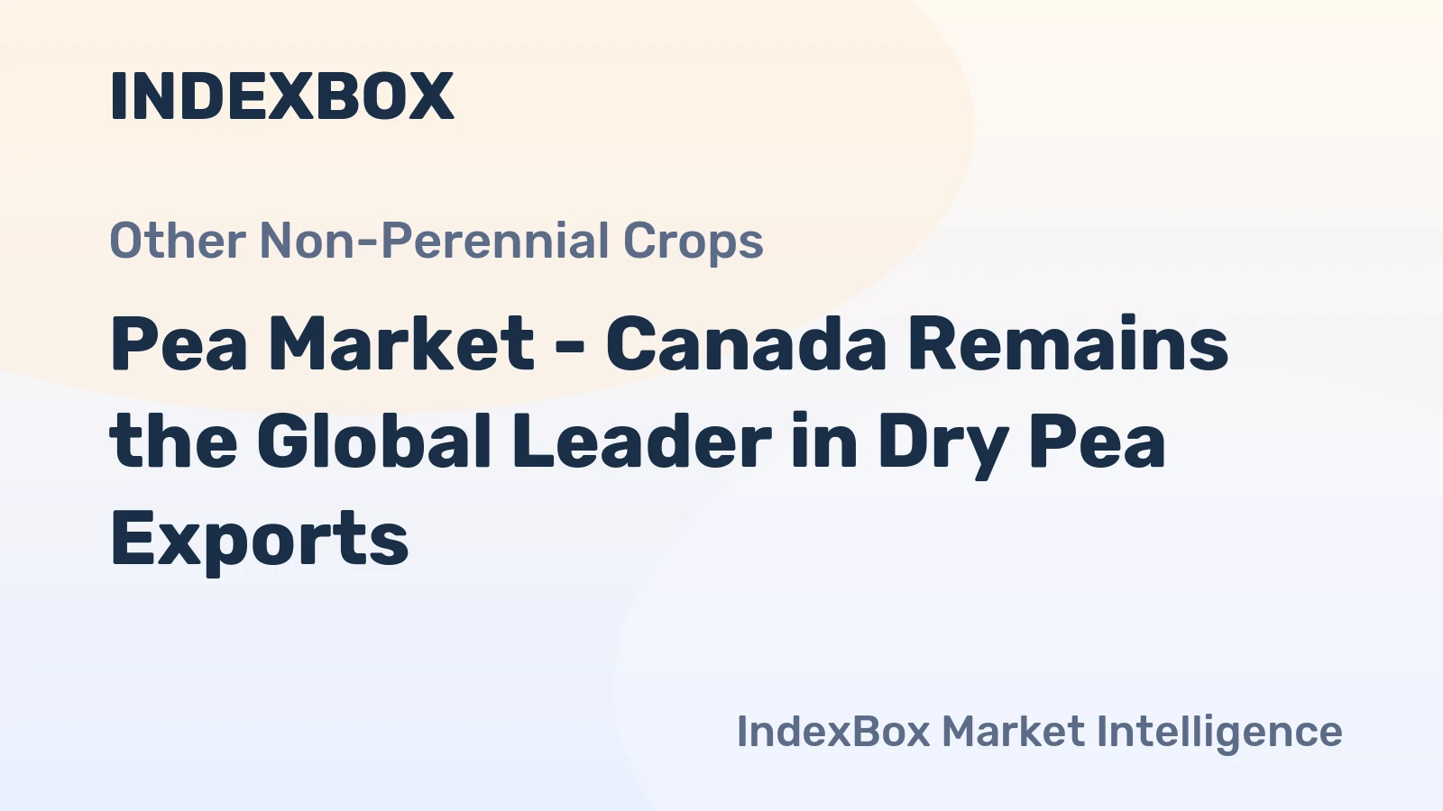 Pea Market - Canada Remains the Global Leader in Dry Pea Exports