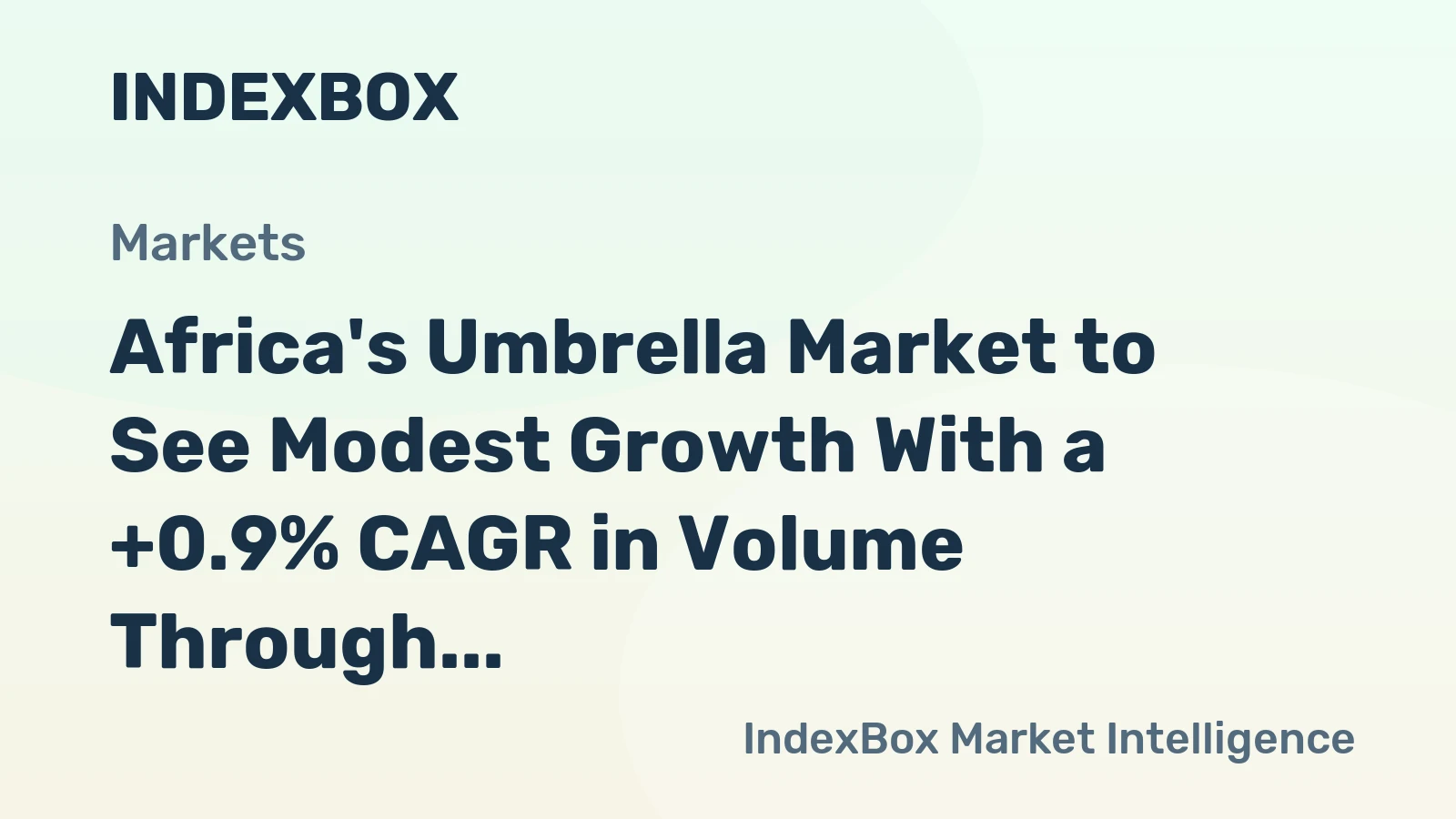 Africa's Umbrella Market to See Modest Growth With a +0.9% CAGR in Volume Through 2035