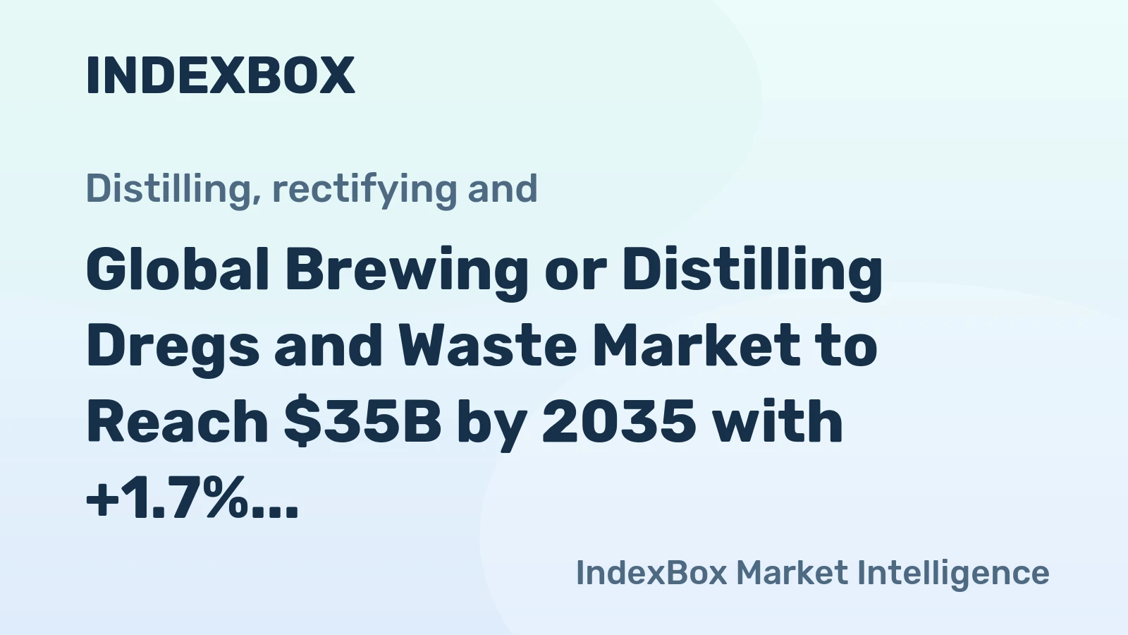 Global Brewing or Distilling Dregs and Waste Market to Reach $35B by 2035 with +1.7% CAGR