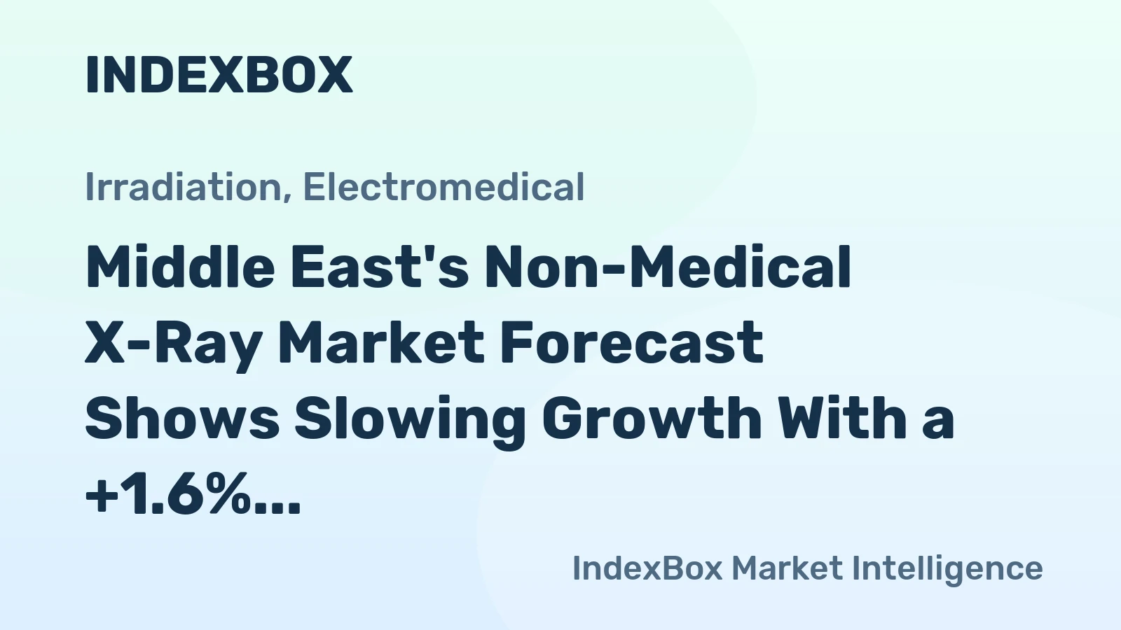 Middle East's Non-Medical X-Ray Market Forecast Shows Slowing Growth With a +1.6% CAGR in Value