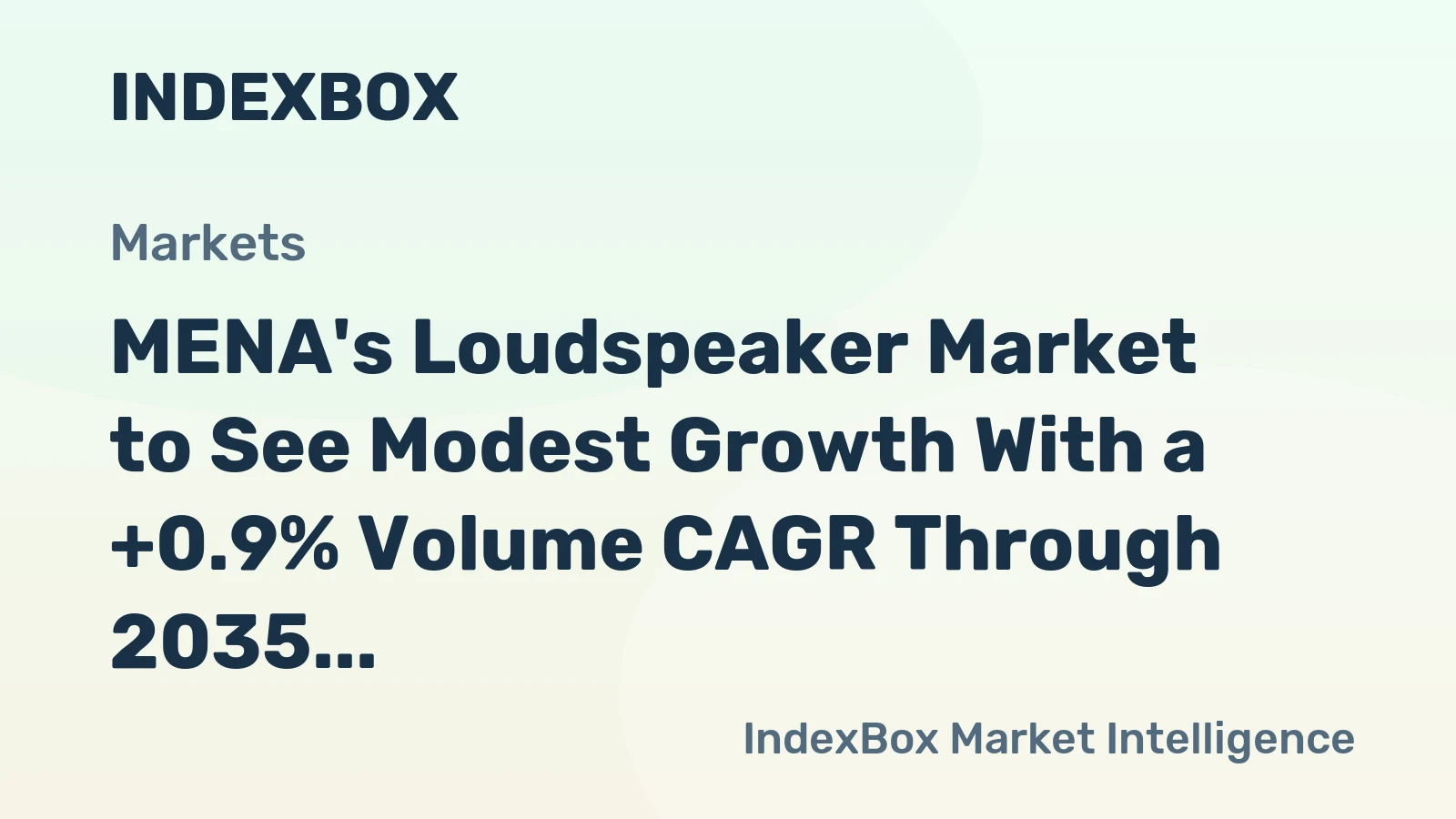 MENA's Loudspeaker Market to See Modest Growth With a +0.9% Volume CAGR Through 2035