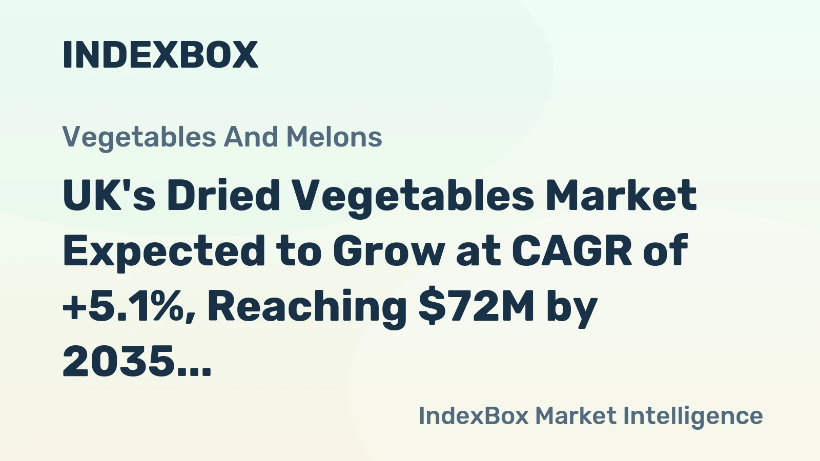 UK's Dried Vegetables Market Expected to Grow at CAGR of +5.1%, Reaching $72M by 2035
