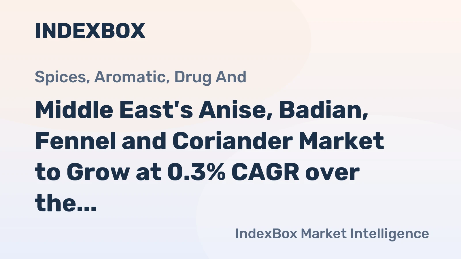 Middle East's Anise, Badian, Fennel and Coriander Market to Grow at 0.3% CAGR over the Next Decade
