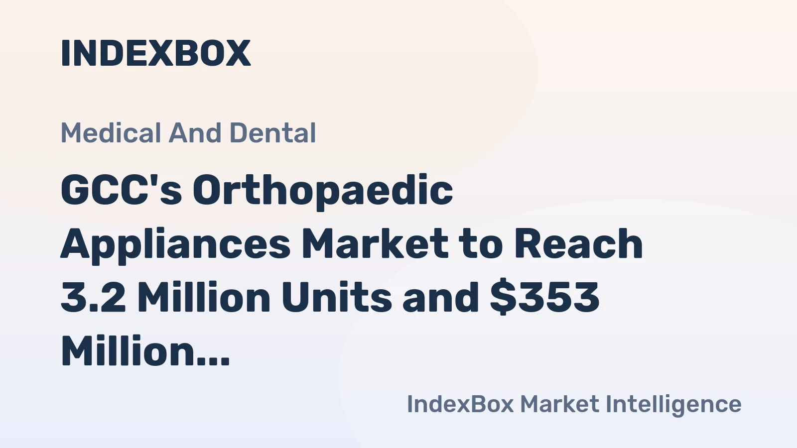 GCC's Orthopaedic Appliances Market to Reach 3.2 Million Units and $353 Million by 2035