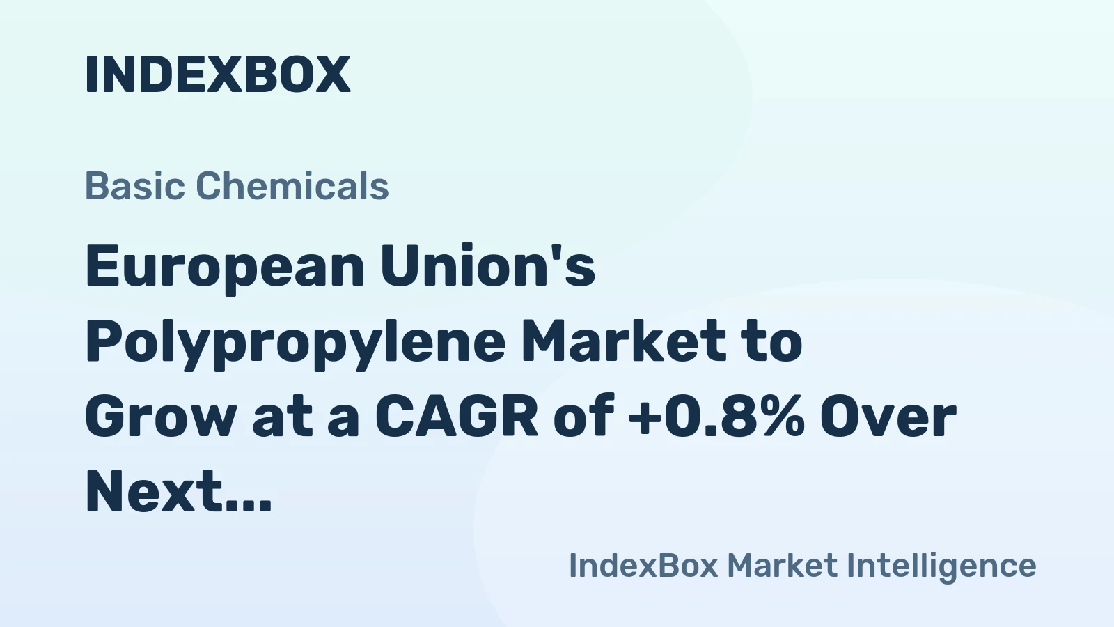 European Union's Polypropylene Market to Grow at a CAGR of +0.8% Over Next Decade