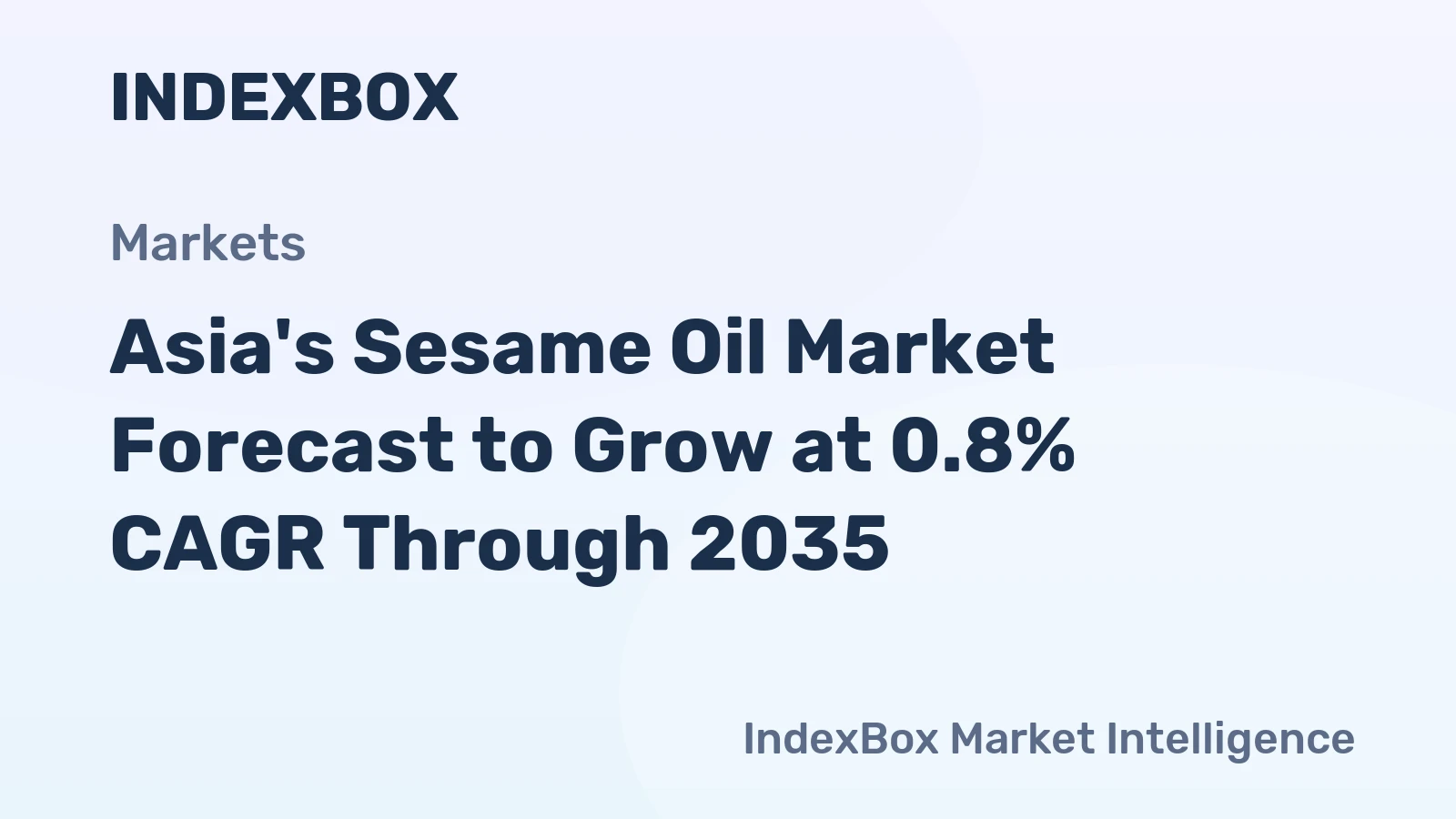 Asia's Sesame Oil Market Forecast to Grow at 0.8% CAGR Through 2035