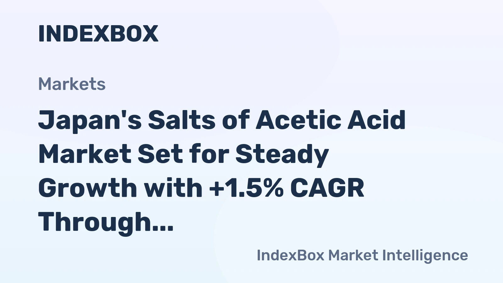 Japan's Salts of Acetic Acid Market Set for Steady Growth with +1.5% CAGR Through 2035