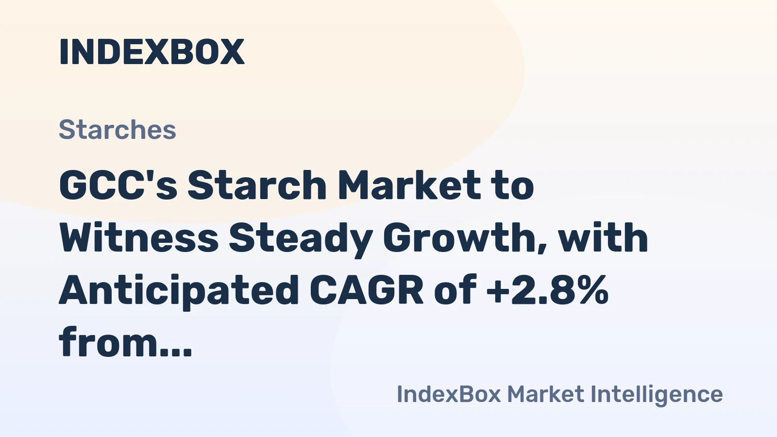 GCC's Starch Market to Witness Steady Growth, with Anticipated CAGR of +2.8% from 2024 to 2035