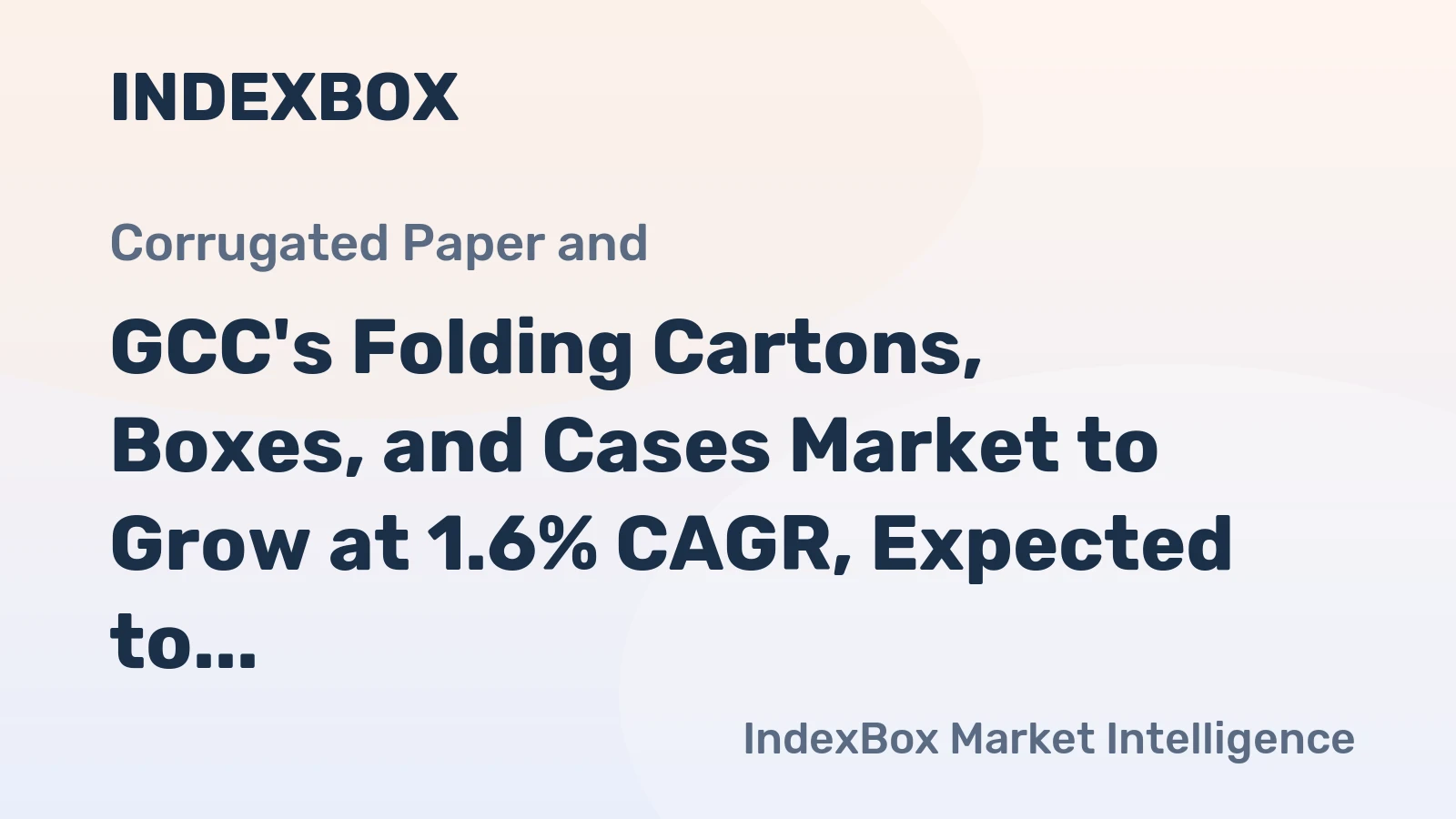GCC's Folding Cartons, Boxes, and Cases Market to Grow at 1.6% CAGR, Expected to Reach $2.9B by 2035