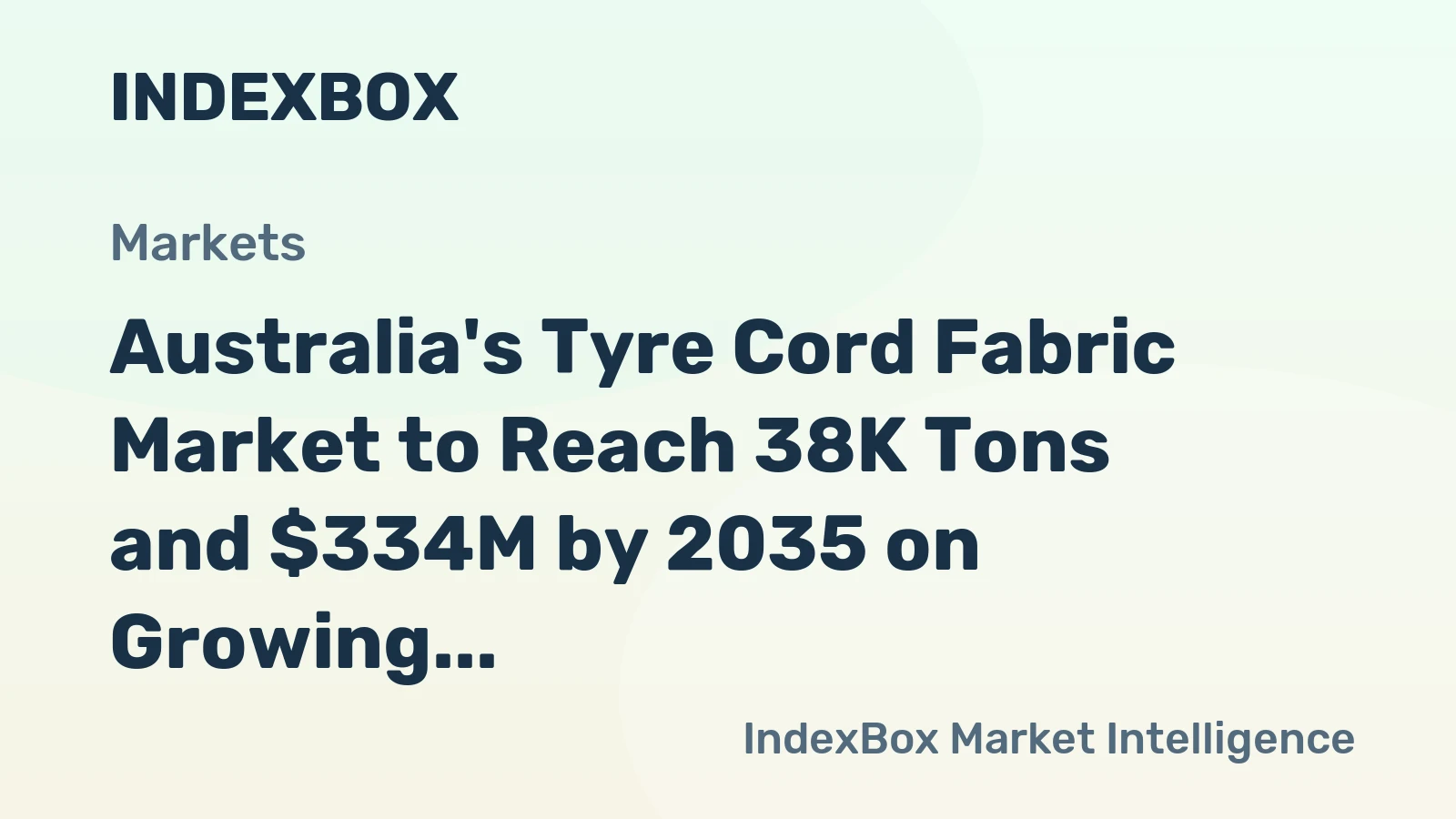 Australia's Tyre Cord Fabric Market to Reach 38K Tons and $334M by 2035 on Growing Demand