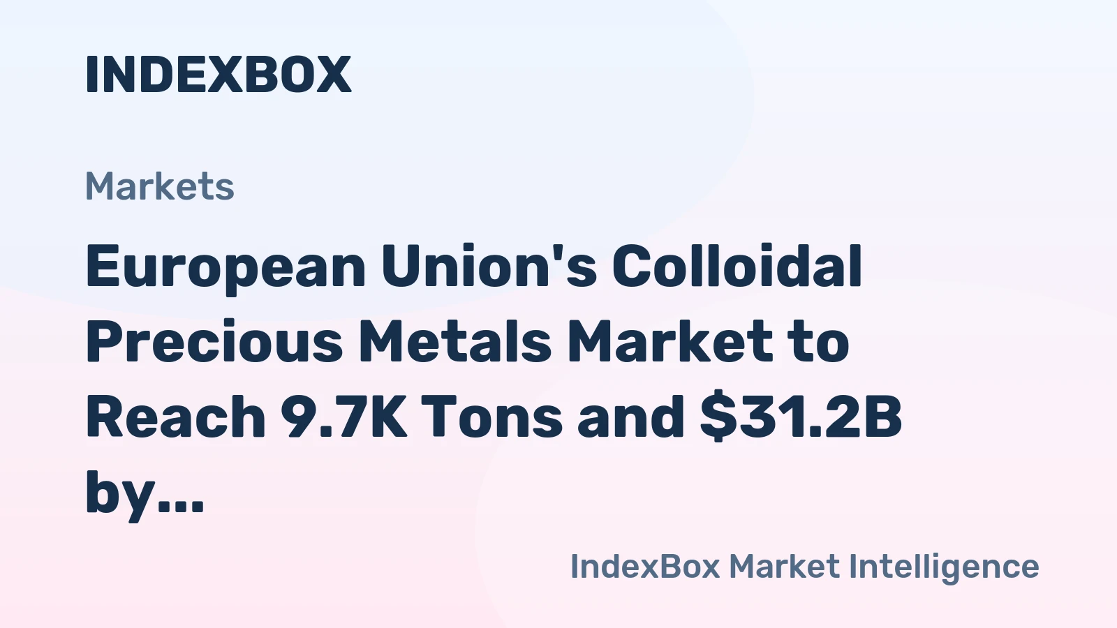 European Union's Colloidal Precious Metals Market to Reach 9.7K Tons and $31.2B by 2035