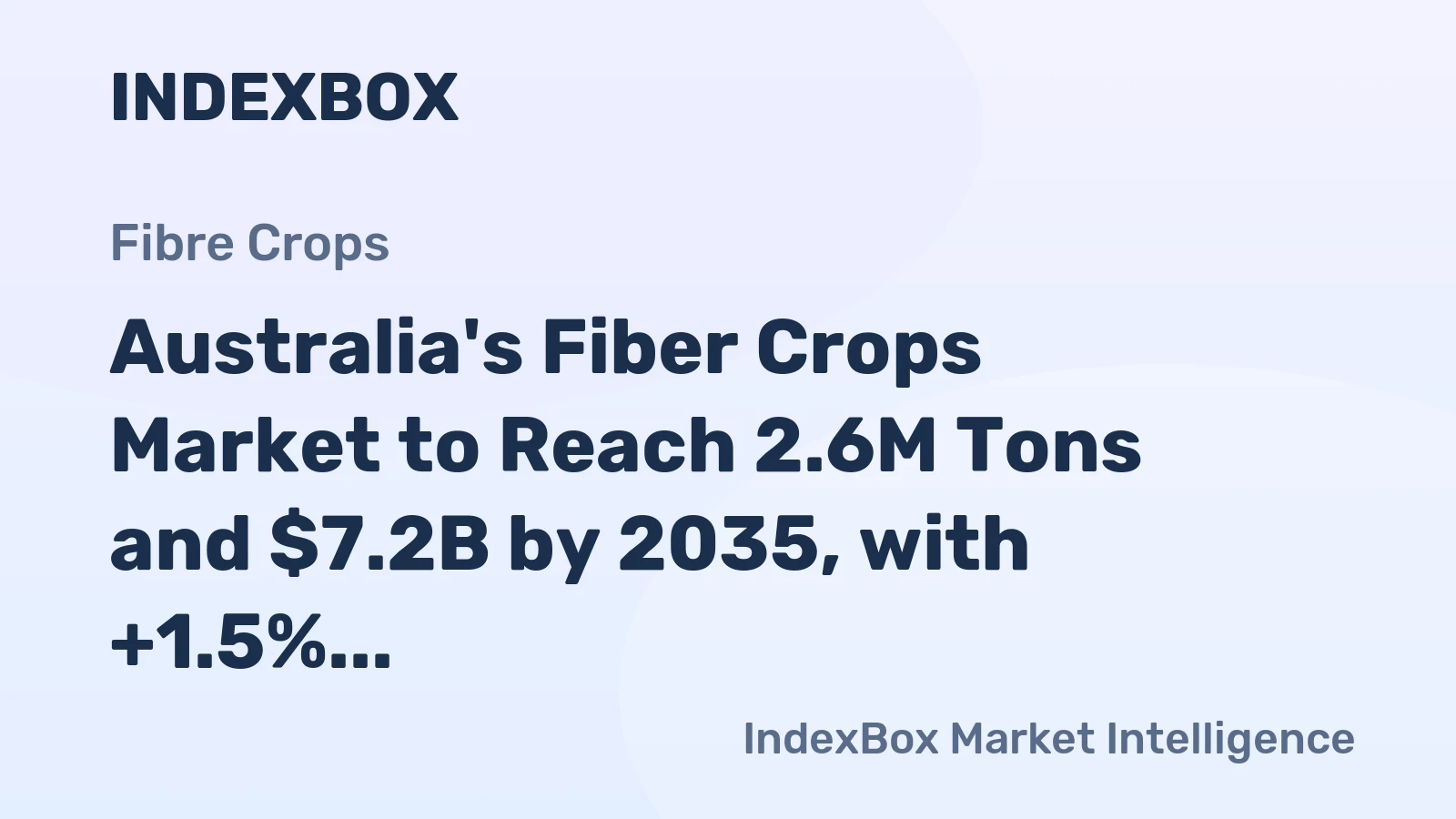 Australia's Fiber Crops Market to Reach 2.6M Tons and $7.2B by 2035, with +1.5% Volume Growth and +3.0% Value Growth Forecasted
