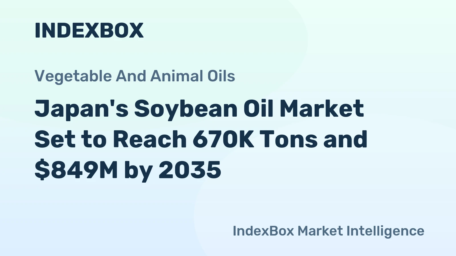 Japan's Soybean Oil Market Set to Reach 670K Tons and $849M by 2035