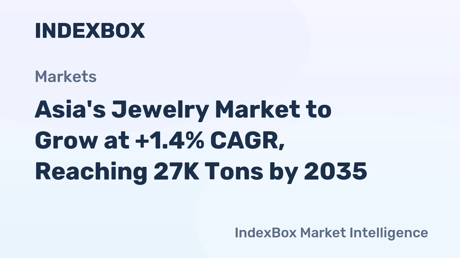 Asia's Jewelry Market to Grow at +1.4% CAGR, Reaching 27K Tons by 2035