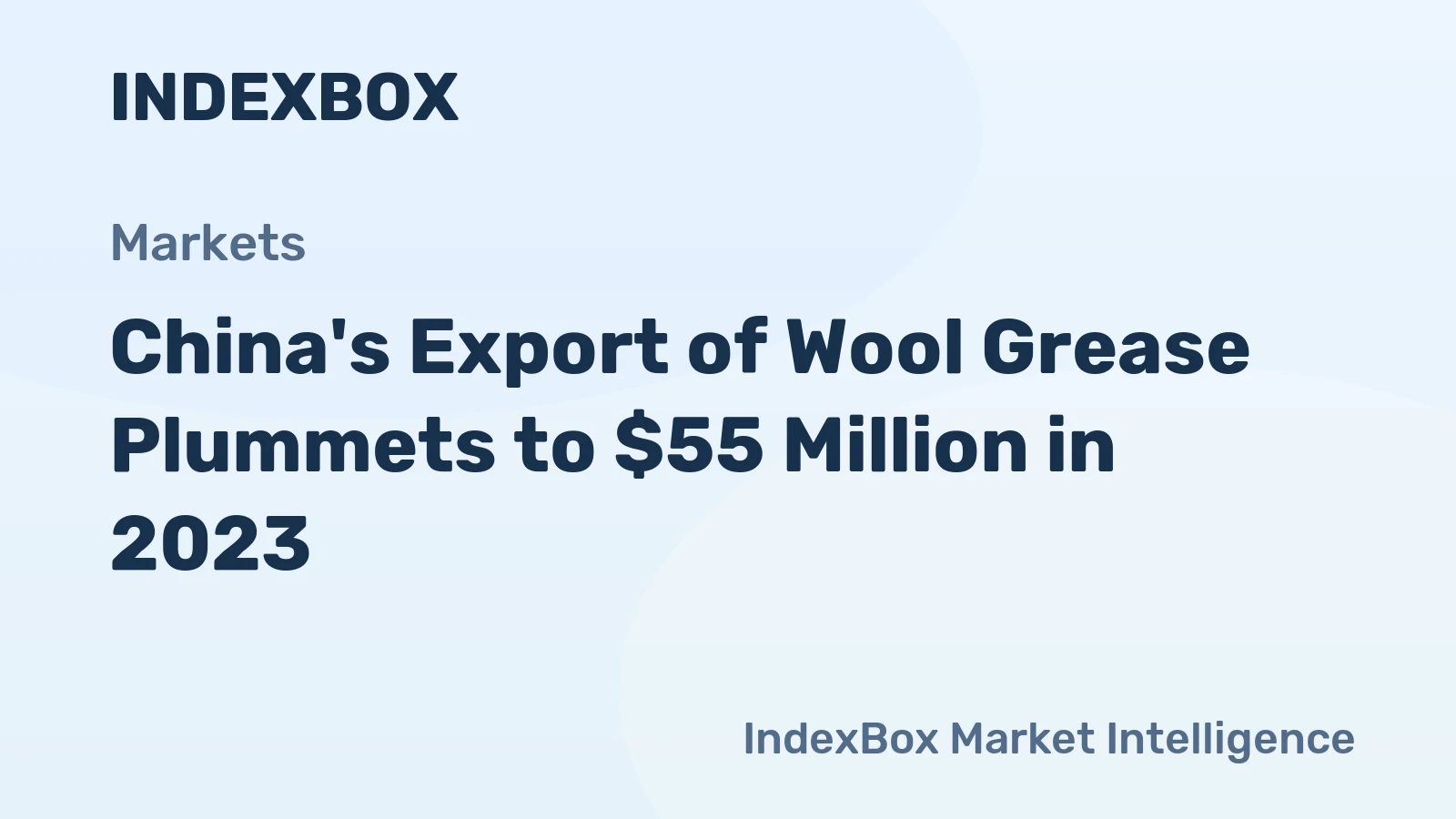 China's Export of Wool Grease Plummets to $55 Million in 2023