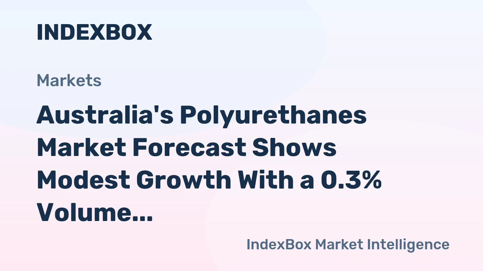Australia's Polyurethanes Market Forecast Shows Modest Growth With a 0.3% Volume CAGR Through 2035