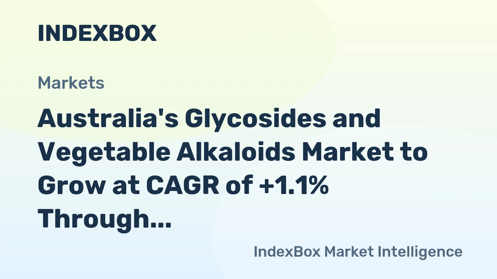 Australia's Glycosides and Vegetable Alkaloids Market to Grow at CAGR of +1.1% Through 2035