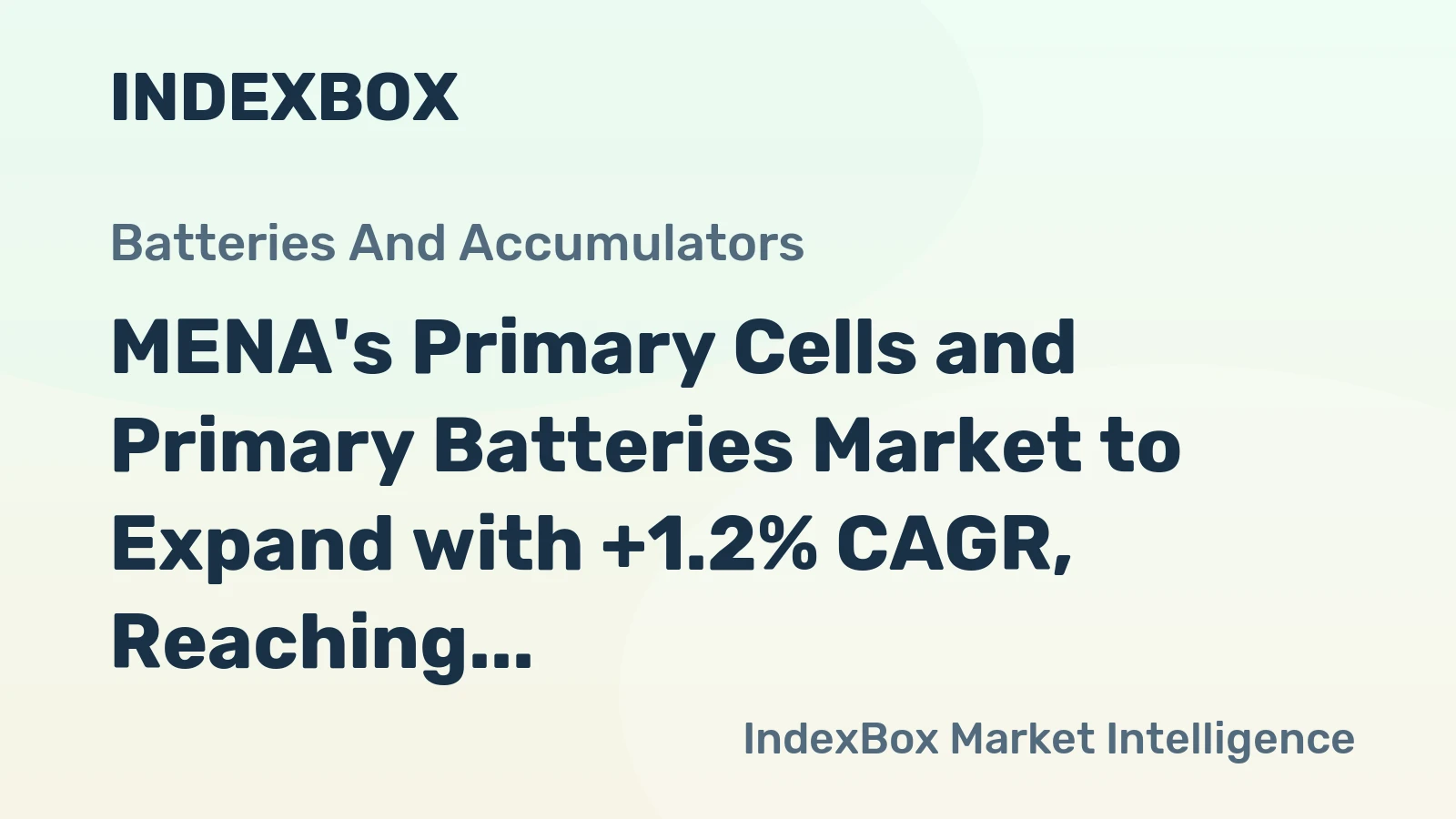 MENA's Primary Cells and Primary Batteries Market to Expand with +1.2% CAGR, Reaching 3.7B Units by 2035