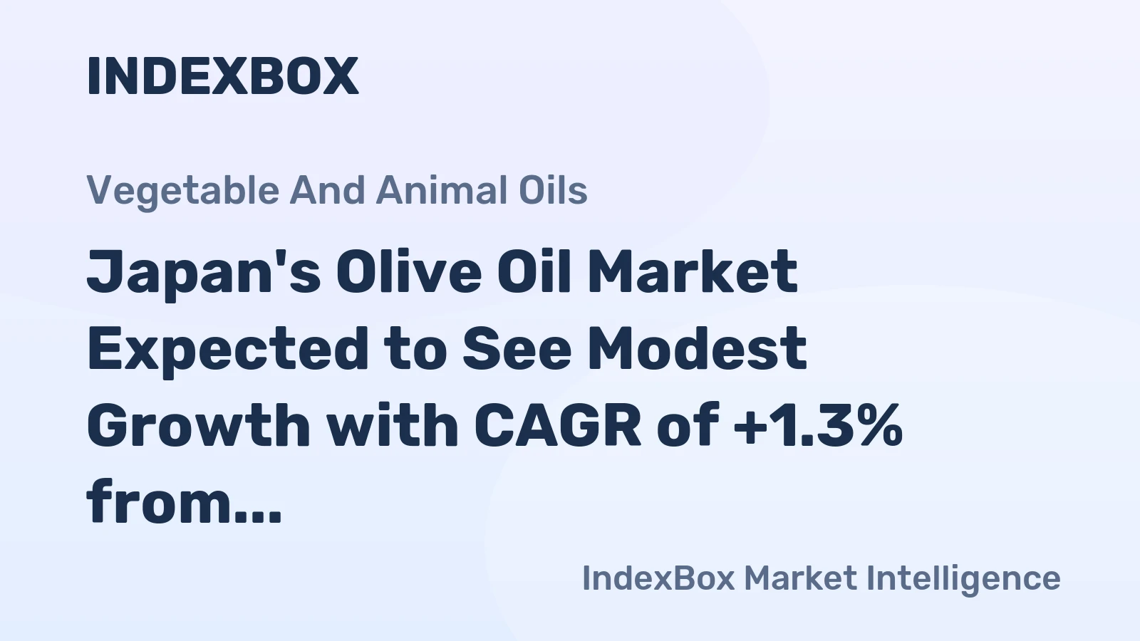 Japan's Olive Oil Market Expected to See Modest Growth with CAGR of +1.3% from 2024-2035