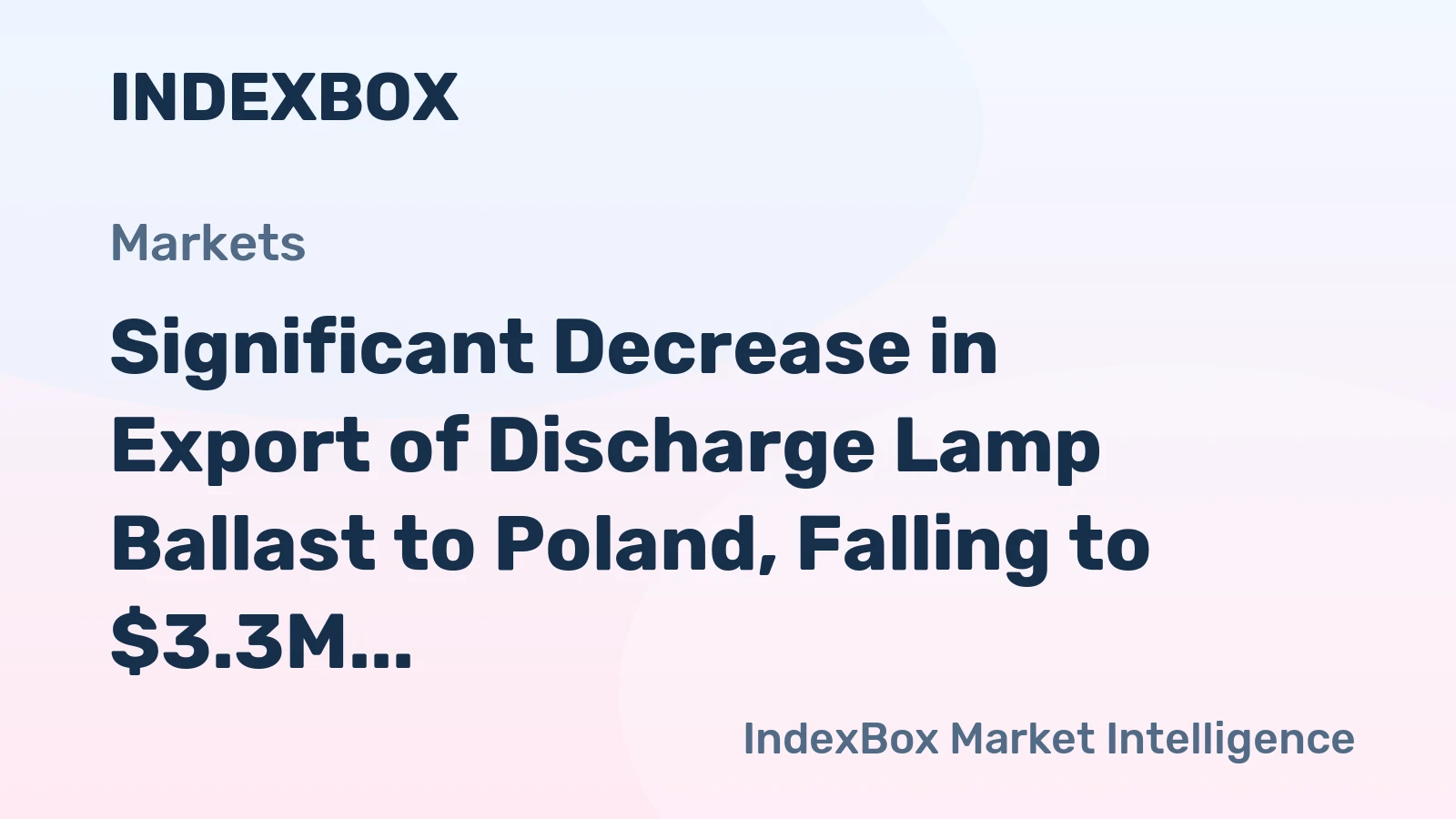 Significant Decrease in Export of Discharge Lamp Ballast to Poland, Falling to $3.3M in September 2023