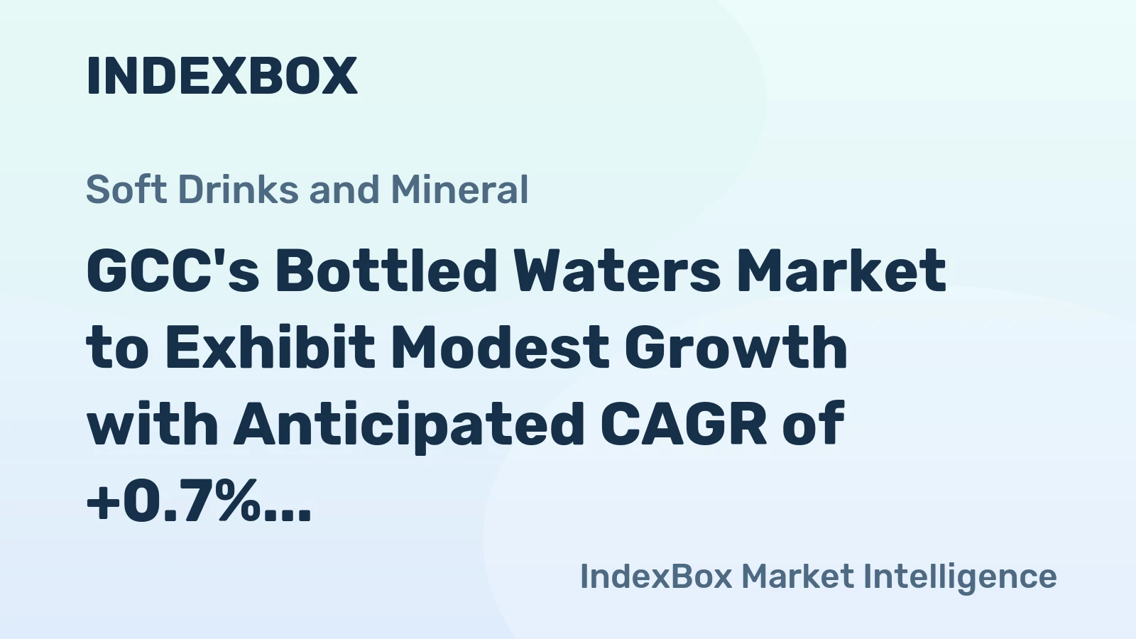 GCC's Bottled Waters Market to Exhibit Modest Growth with Anticipated CAGR of +0.7% Over Next Decade