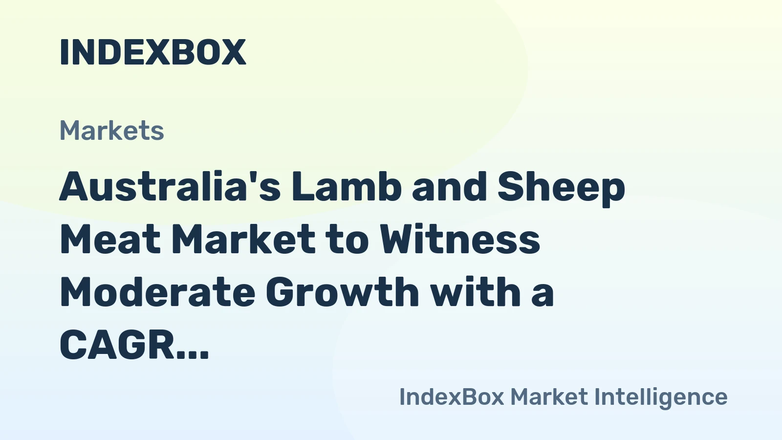 Australia's Lamb and Sheep Meat Market to Witness Moderate Growth with a CAGR of +2.9% Over Next Decade