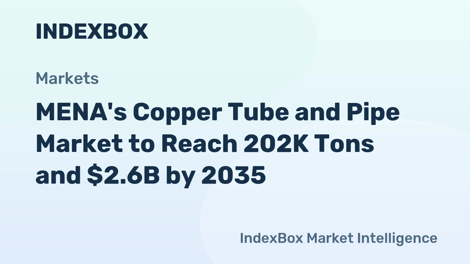 MENA's Copper Tube and Pipe Market to Reach 202K Tons and $2.6B by 2035