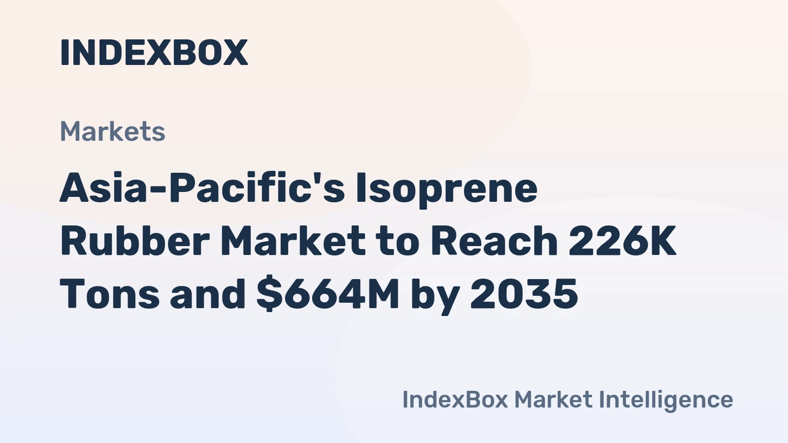 Asia-Pacific's Isoprene Rubber Market to Reach 226K Tons and $664M by 2035
