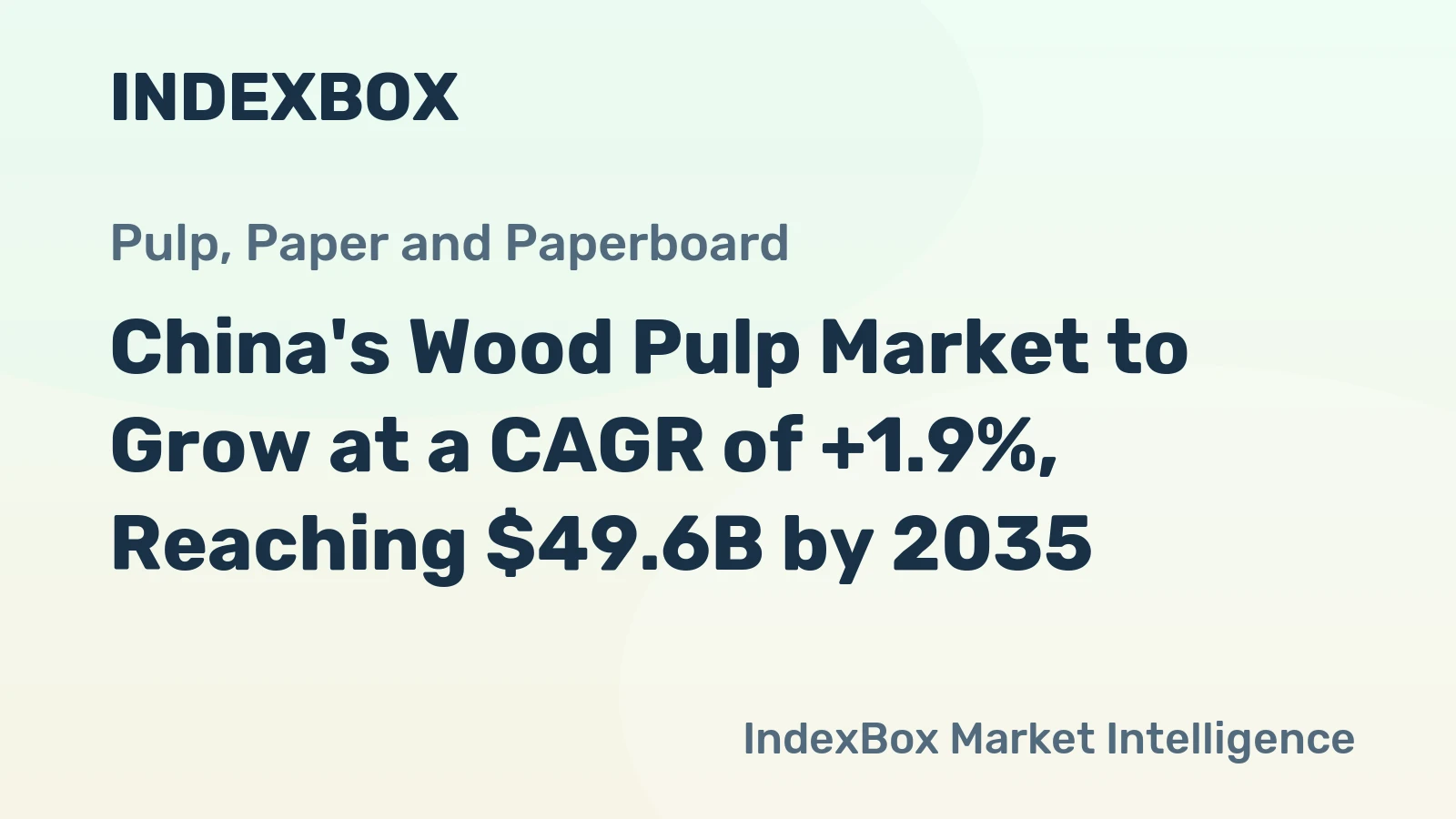 China's Wood Pulp Market to Grow at a CAGR of +1.9%, Reaching $49.6B by 2035