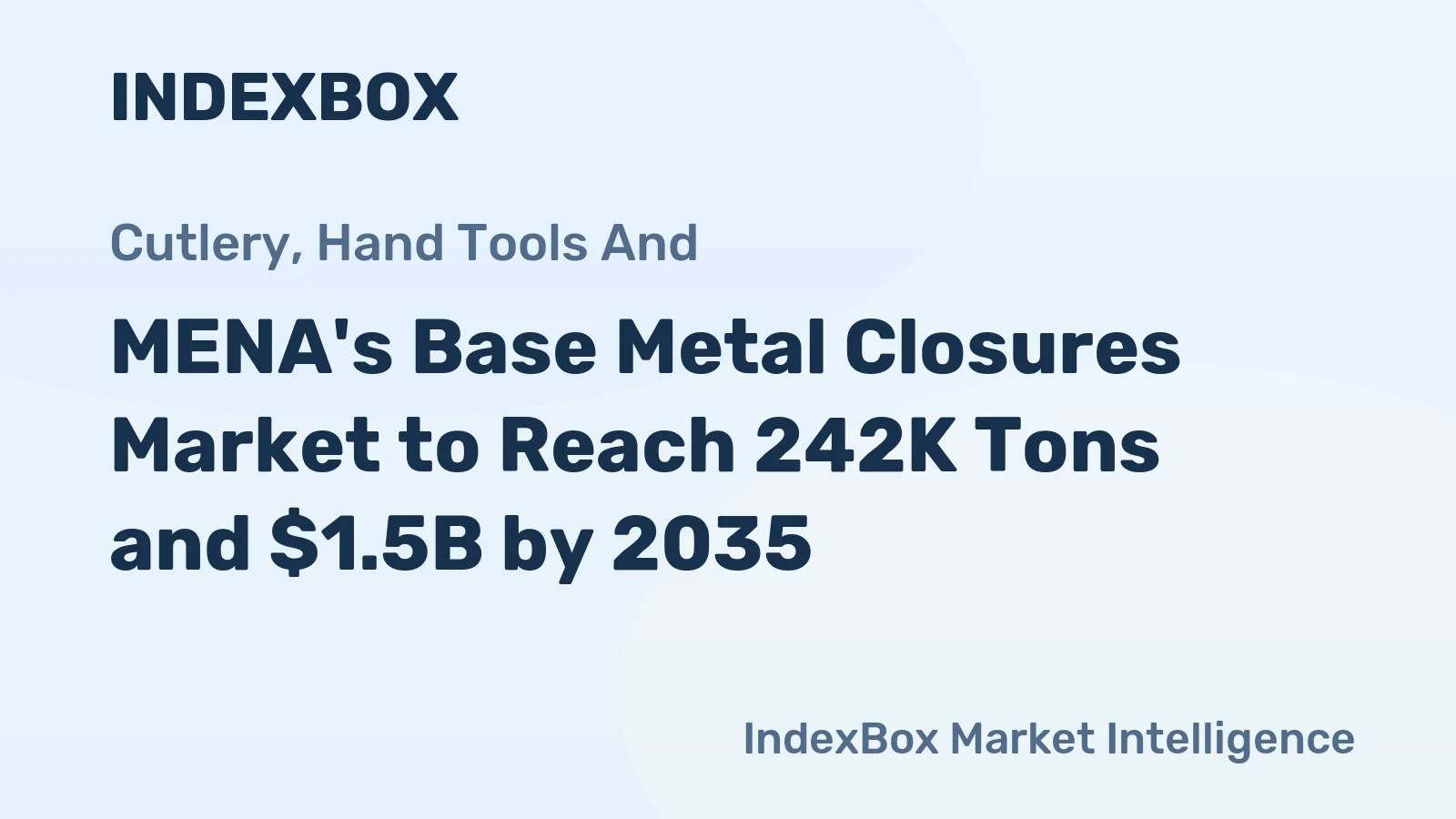 MENA's Base Metal Closures Market to Reach 242K Tons and $1.5B by 2035