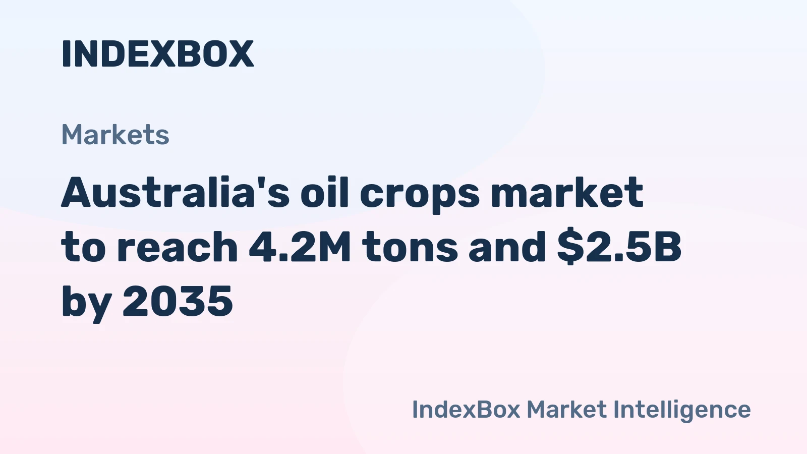 Australia's oil crops market to reach 4.2M tons and $2.5B by 2035