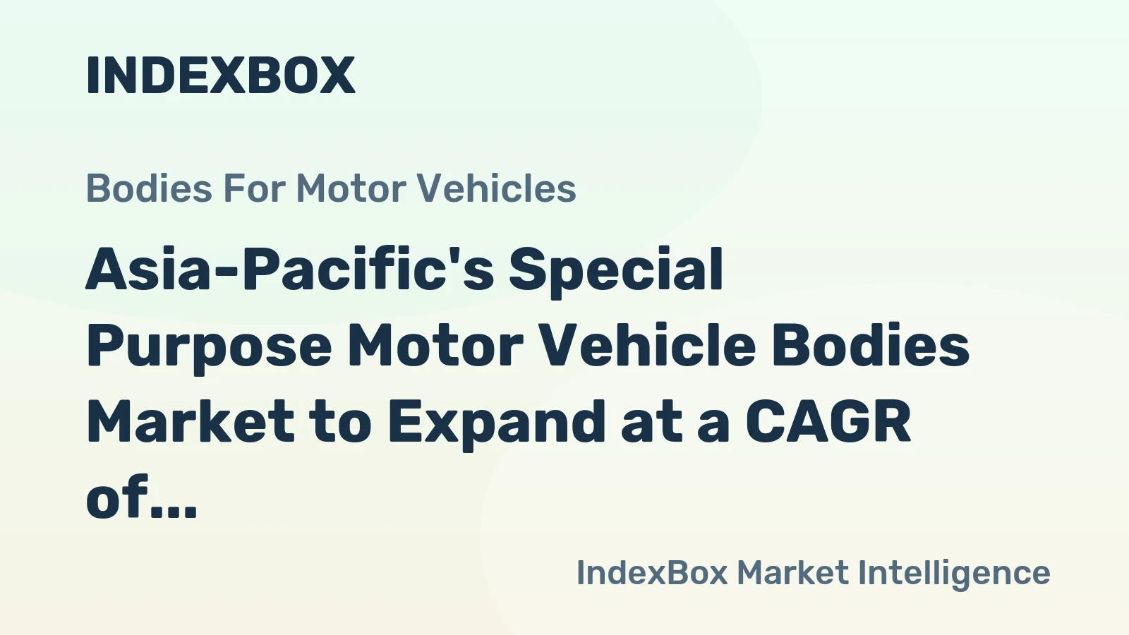 Asia-Pacific's Special Purpose Motor Vehicle Bodies Market to Expand at a CAGR of +1.3% from 2024 to 2035, Reaching 3M Units
